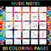 Printable Music Notes Coloring Pages for Kids and Adults 80 Pages ...