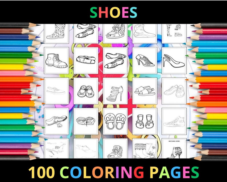 Printable Shoes Coloring Pages for Kids and Adults | 100 Pages ...
