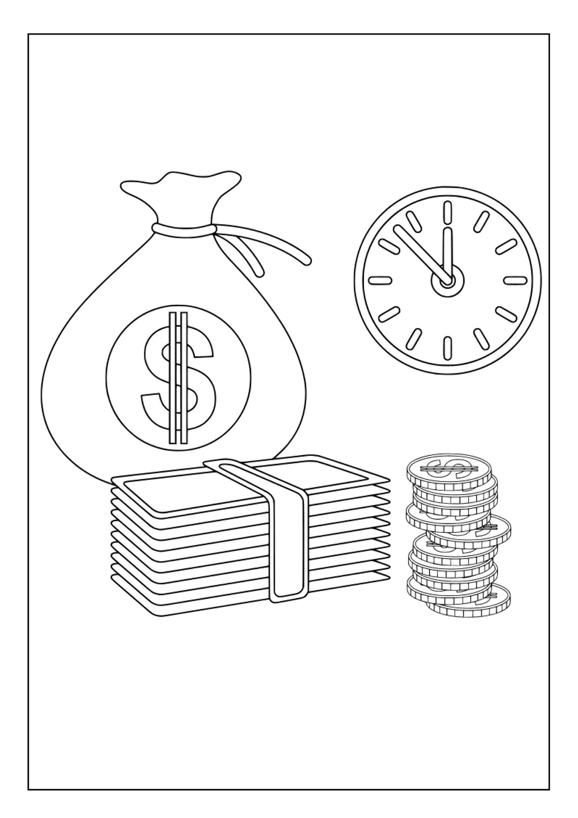 Printable Money Coloring Pages for Kids and Adults 90 Pages Instant ...