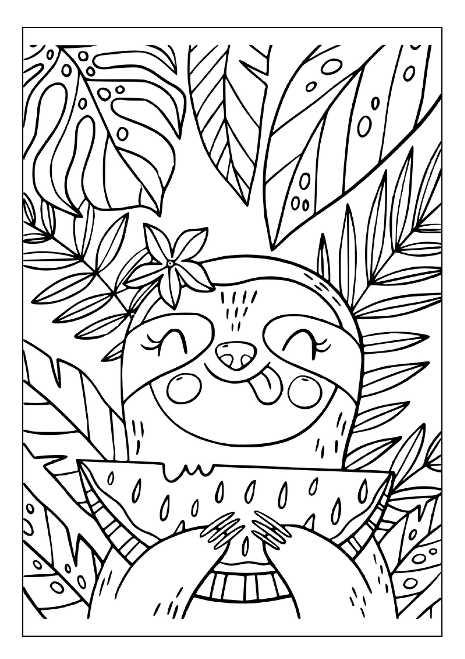 Printable Watermelon Coloring Pages for Kids & Adults 70 Pages Digital ...