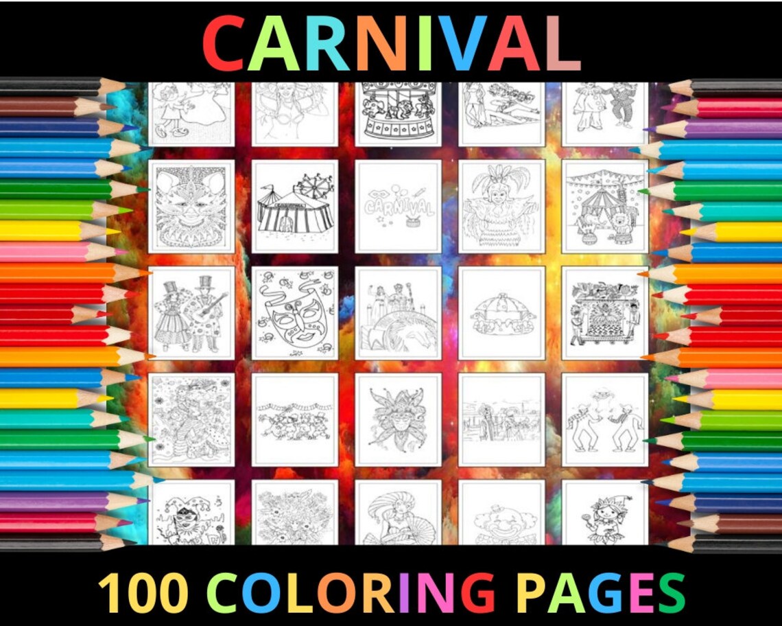 Printable Carnival Coloring Pages for Kids and Adults | 100 Pages ...