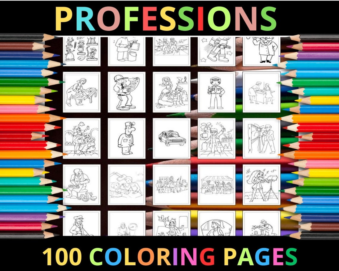 Printable Professions Coloring Pages for Kids and Adults | 100 Pages ...