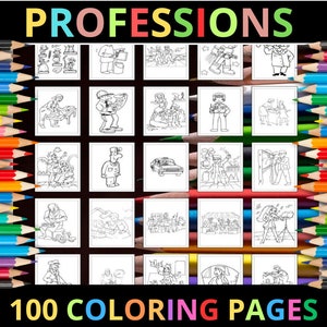 Printable Professions Coloring Pages for Kids and Adults | 100 Pages ...