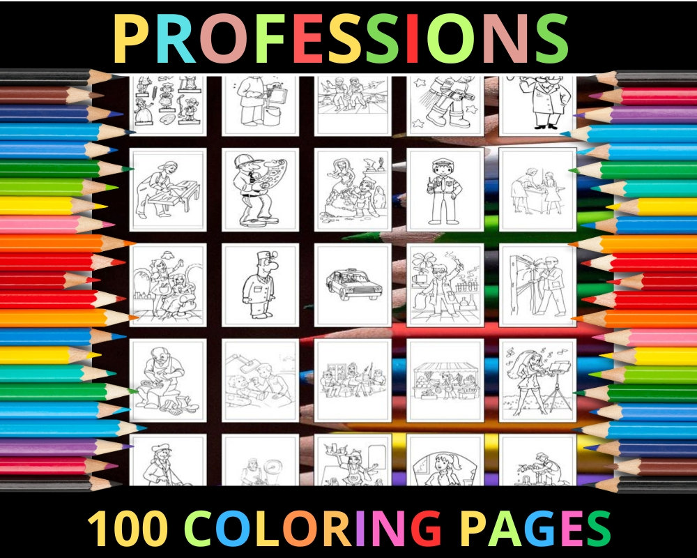Printable Professions Coloring Pages for Kids and Adults | 100 Pages ...