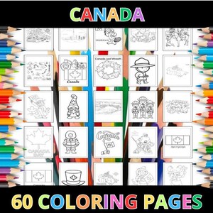 Printable Canada Coloring Pages for Kids & Adults | 60 Pages | Instant ...