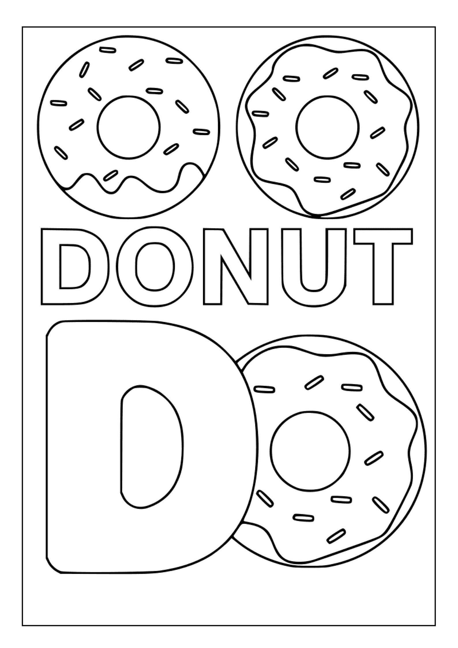Printable Donut Coloring Pages for Kids and Adults | 90 Pages | Instant ...