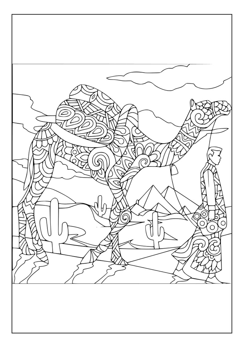 Printable Desert Coloring Pages for Kids and Adults 60 Pages Instant ...