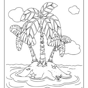 Printable Palm Tree Coloring Pages for Kids & Adults |30 Pages |instant ...