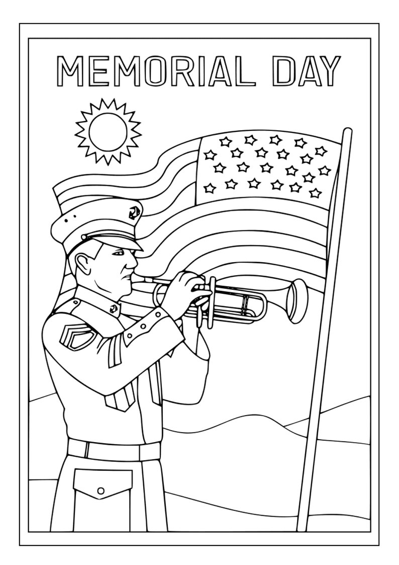 Printable Memorial Day Coloring Pages for Kids & Adults | 25 Pages ...
