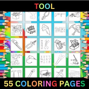 Printable Tool Coloring Pages for Kids & Adults | 55 Pages | Instant ...