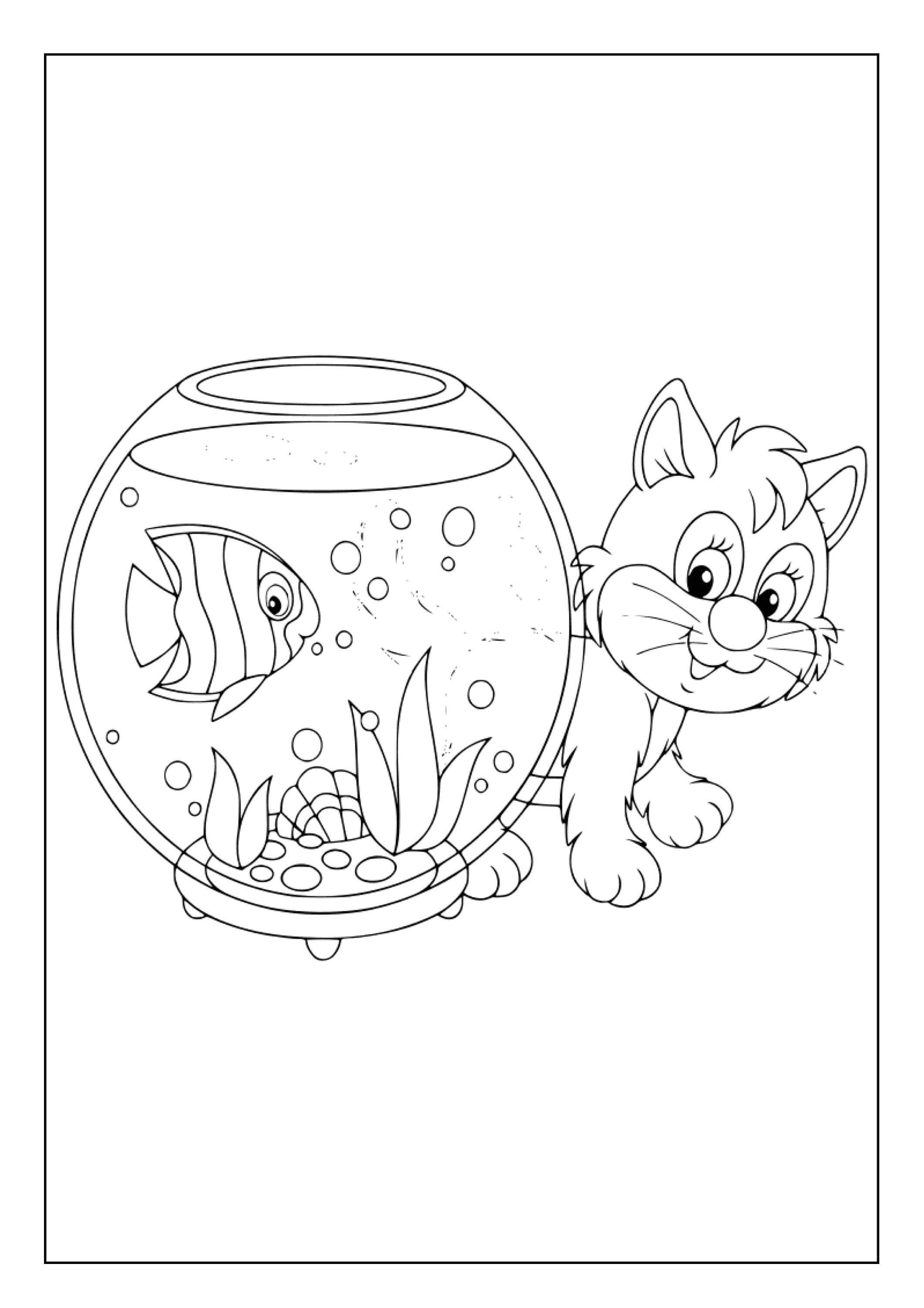 Printable Fish Bowl Coloring Pages for Kids & Adults 65 Pages - Etsy
