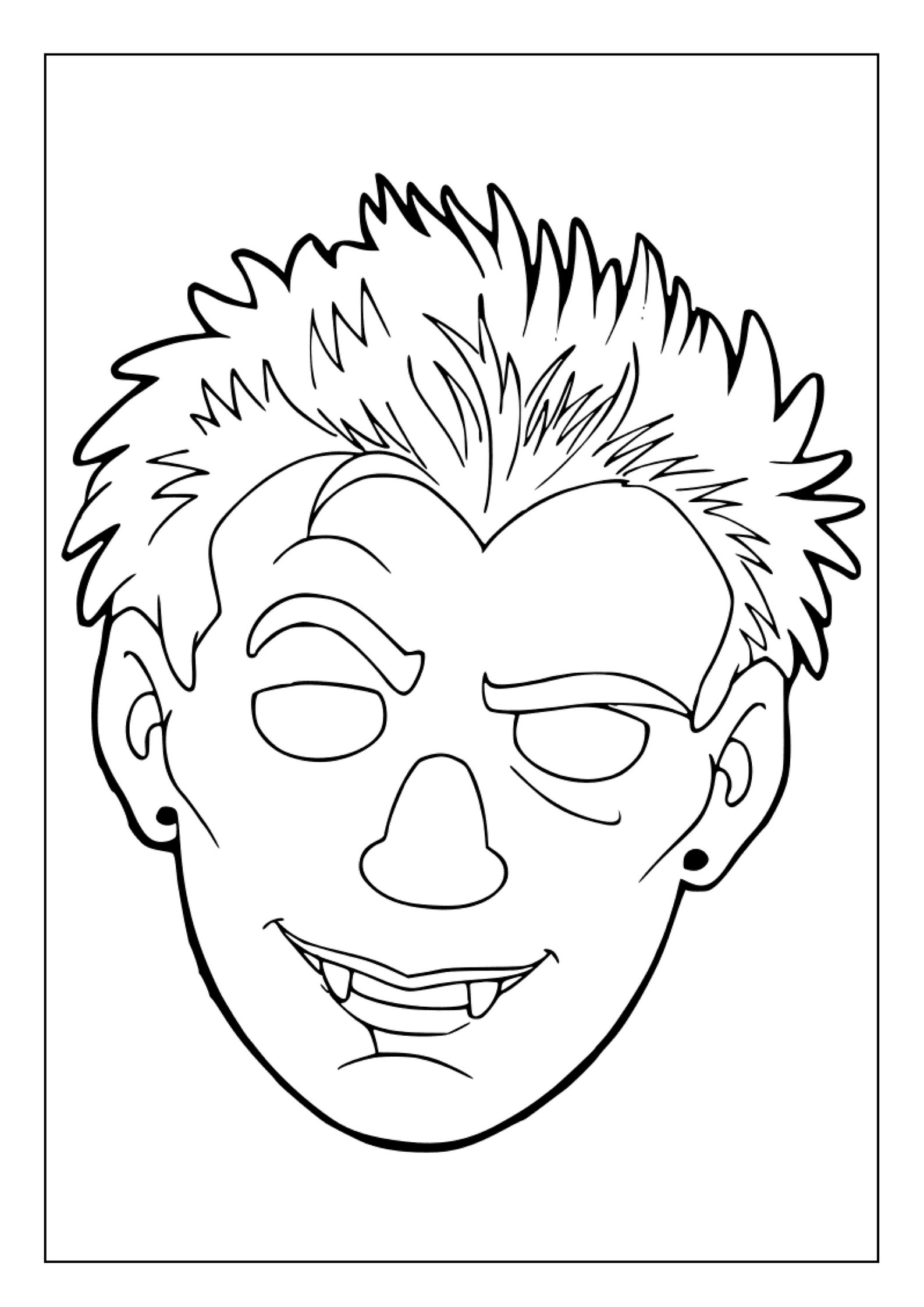 Printable Halloween Masks Coloring Pages for Kids and Adults | 90 Pages ...