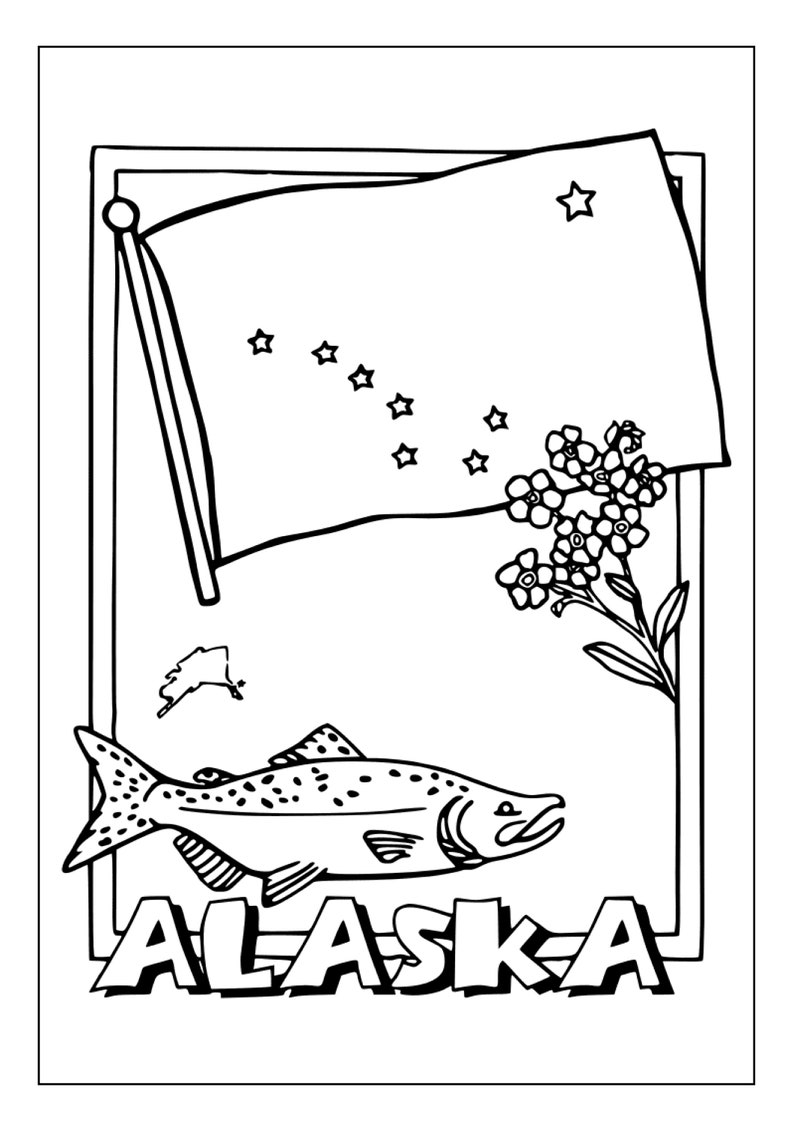 Printable Alaska Coloring Pages for Kids & Adults | 55 Pages | Instant ...