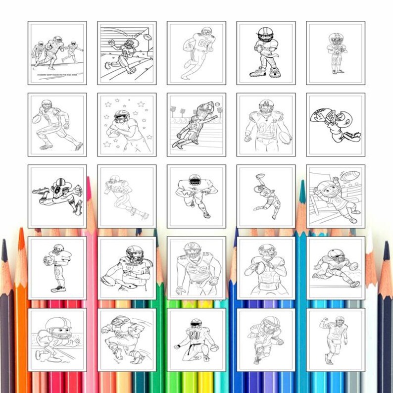 Printable American Football Coloring Pages for Kids & Adults | 35 Pages ...