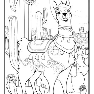 Printable Llama Coloring Pages for Kids & Adults | 85 Pages | Instant ...