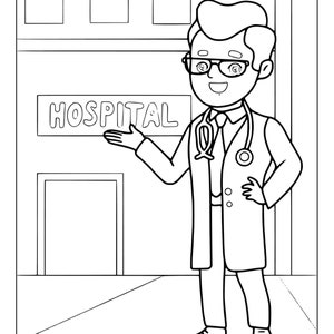 Printable Doctor Coloring Pages for Kids & Adults | 45 Pages | Digital ...