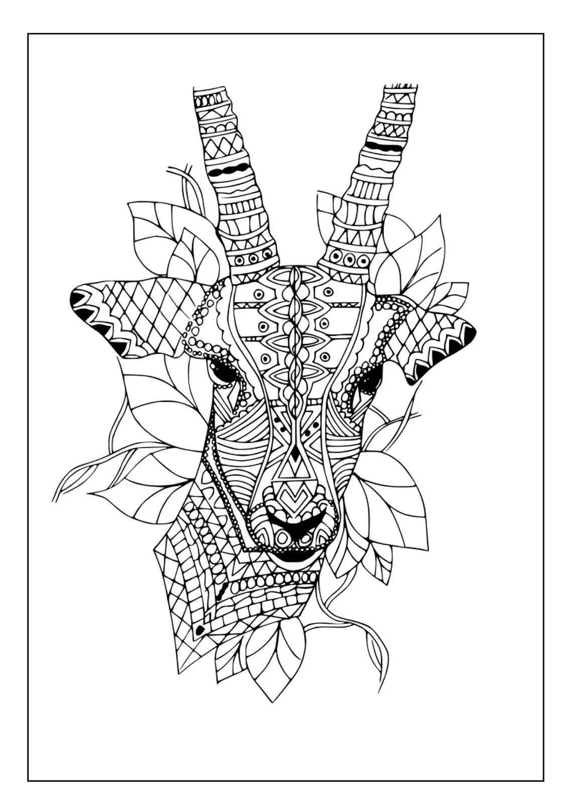 Printable Hard Animal Pattern Coloring Pages for Kids & Adults | 70 ...