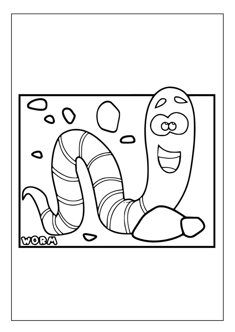 Printable Earthworm Coloring Pages for Kids & Adults | 25 Pages ...