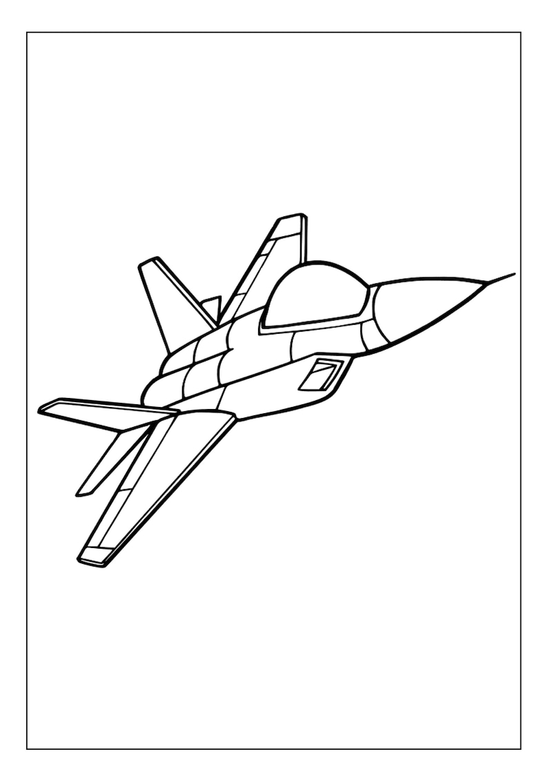 Printable Jet Coloring Pages for Kids & Adults | 35 Pages | Instant ...