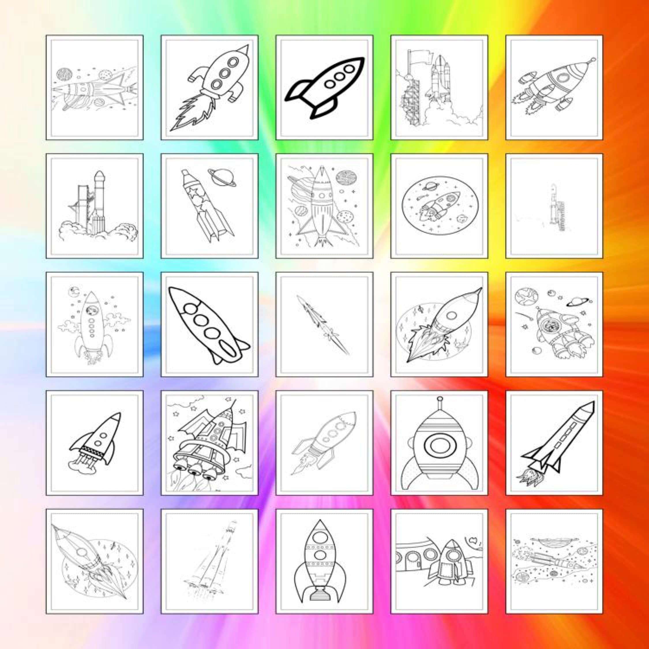 Printable Rocket Coloring Pages for Kids and Adults | 100 Pages ...