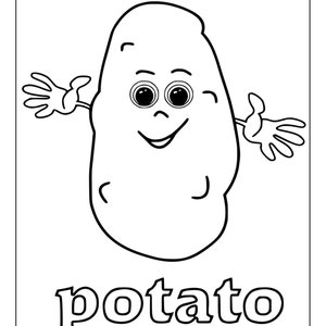 Printable Potato Coloring Pages for Kids & Adults | 30 Pages | Digital ...