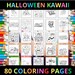 Printable Halloween Kawaii Coloring Pages for Kids & Adults, 80 Pages ...