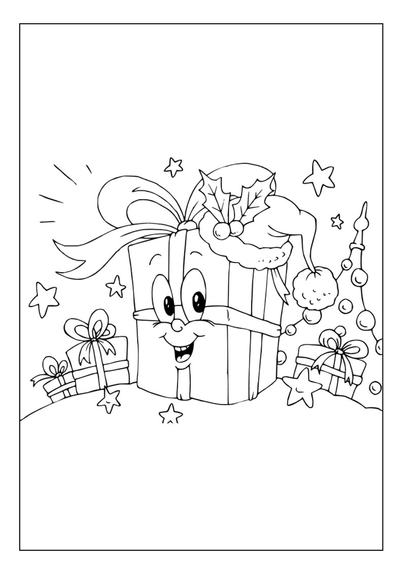 Printable Christmas Gifts Coloring Pages for Kids & Adults | 90 Pages ...