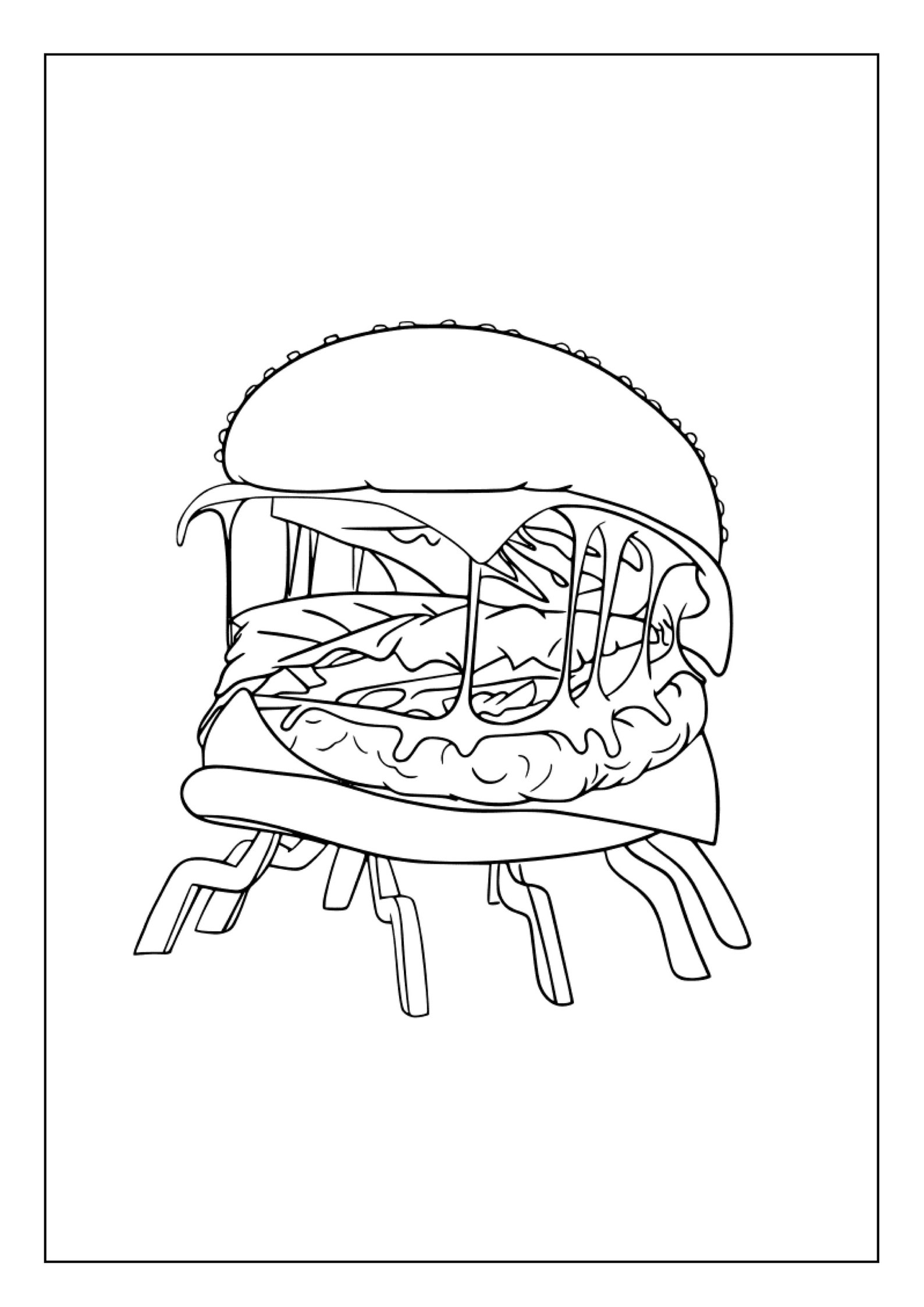 Printable Hamburger Coloring Pages for Kids & Adults | 90 Pages ...