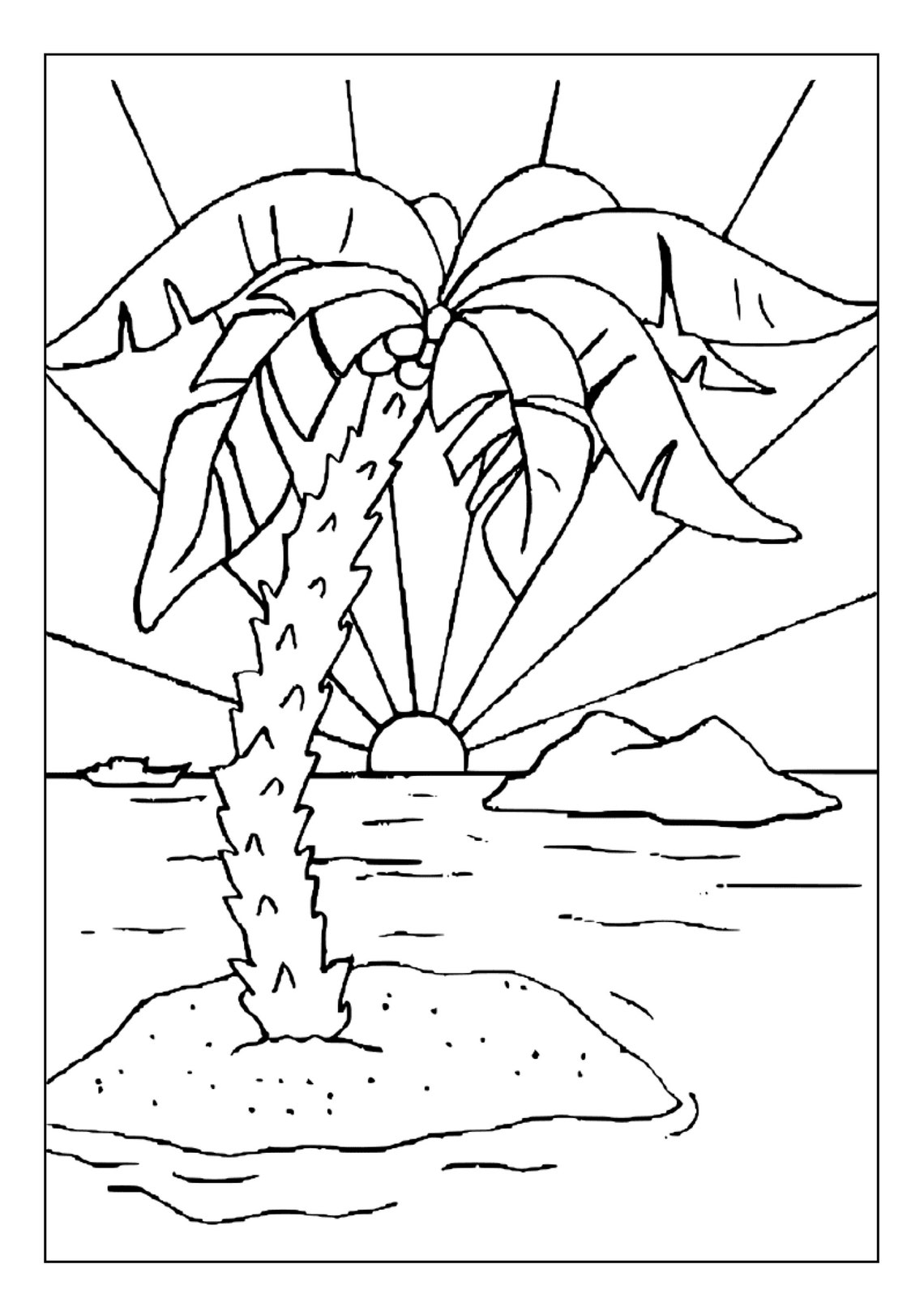 Printable Sunset Coloring Pages for Kids and Adults 50 Pages Instant ...