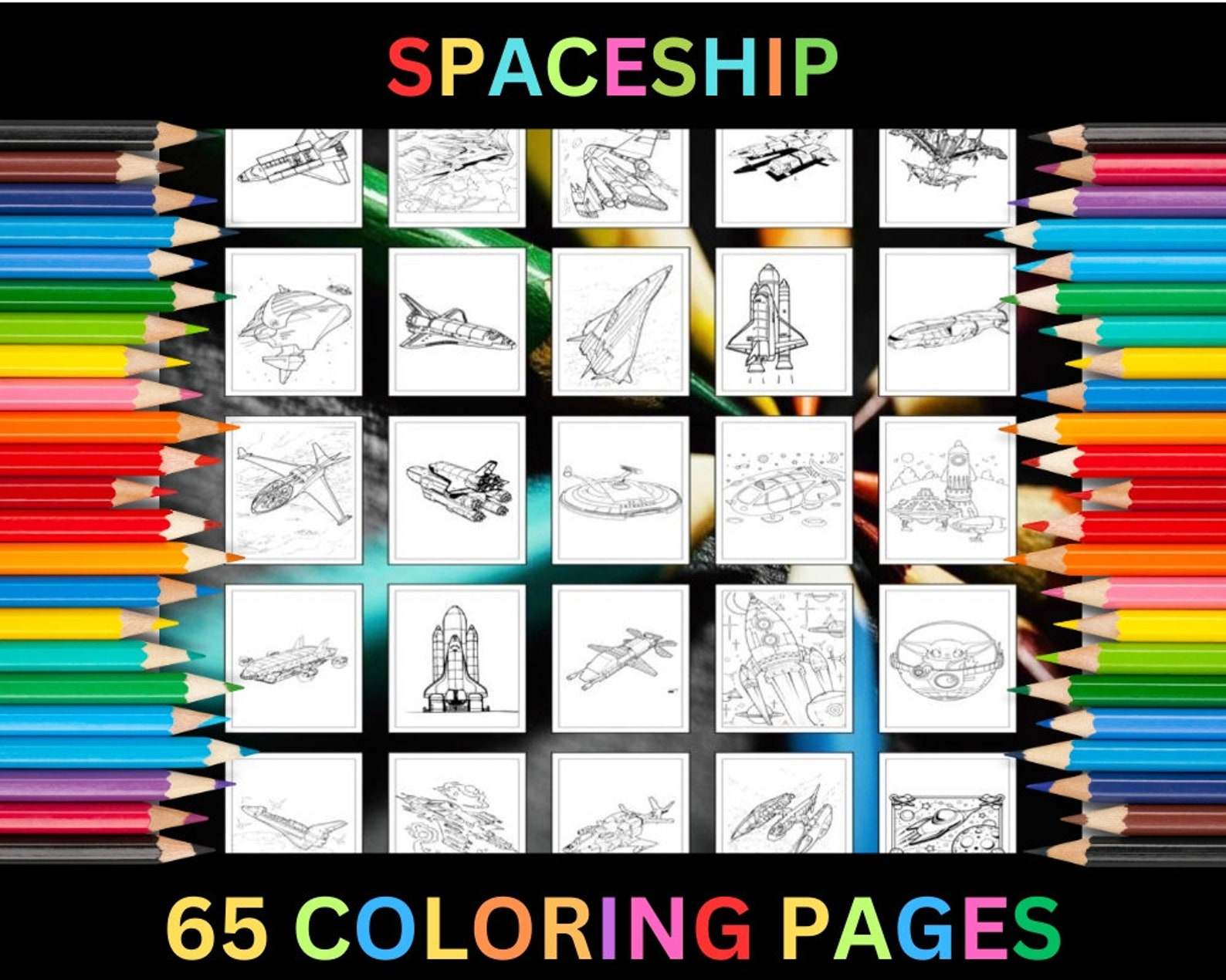 Printable Spaceship Coloring Pages for Kids & Adults | 65 Pages ...