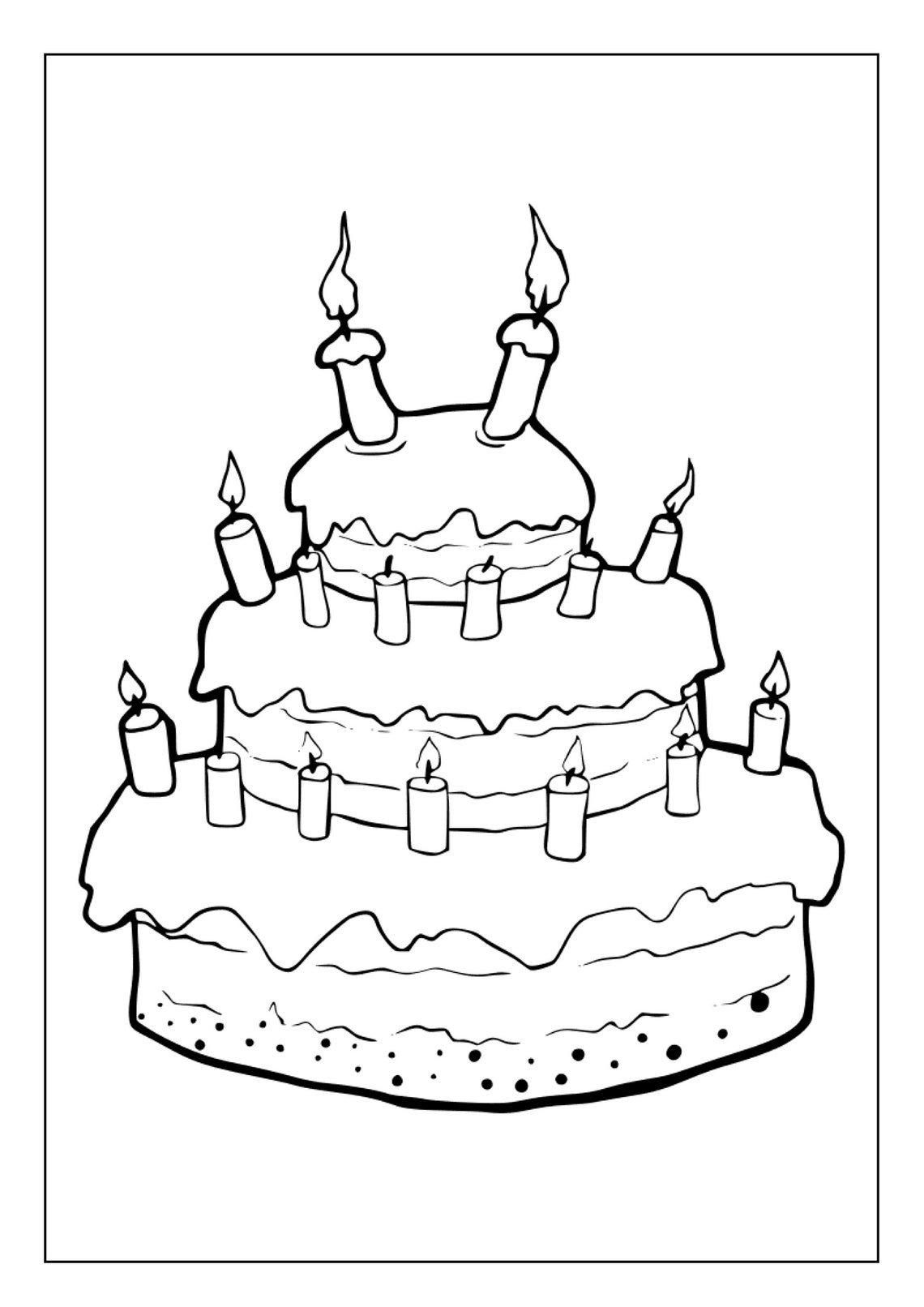 Printable Birthday Cake Coloring Pages for Kids & Adults 45 Pages ...