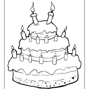 Printable Birthday Cake Coloring Pages for Kids & Adults | 45 Pages ...