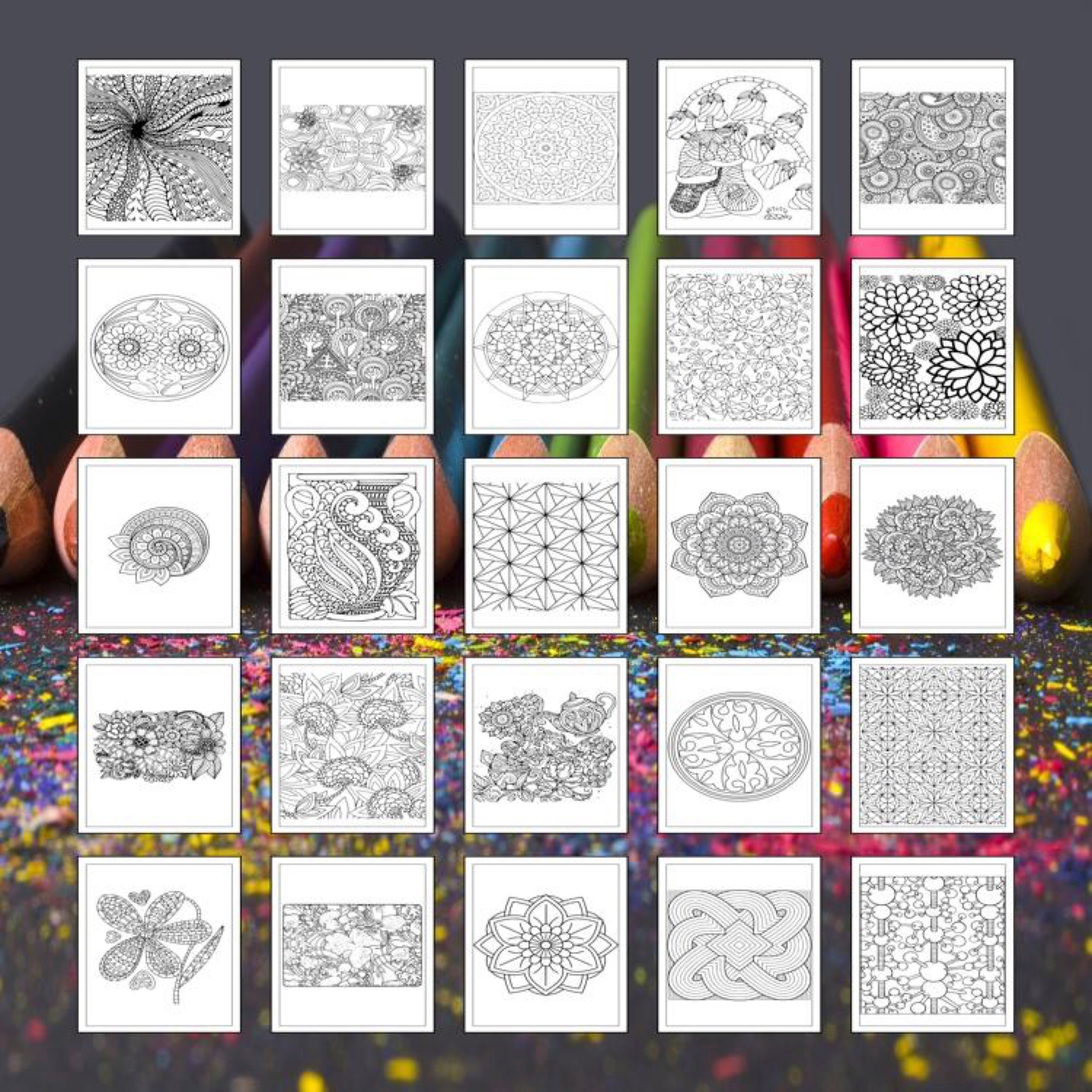 Printable Pattern Coloring Pages for Kids and Adults | 100 Pages ...