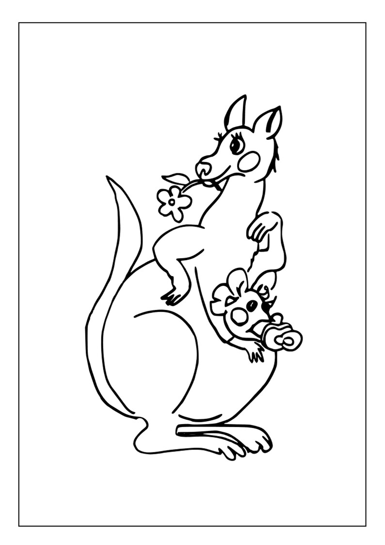 Printable Kangaroo Coloring Pages for Kids & Adults | 45 Pages ...