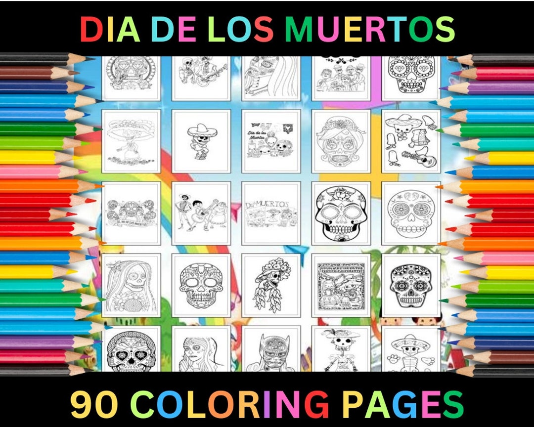 Printable Dia De Los Muertos Coloring Pages for Kids & Adults | 90 ...
