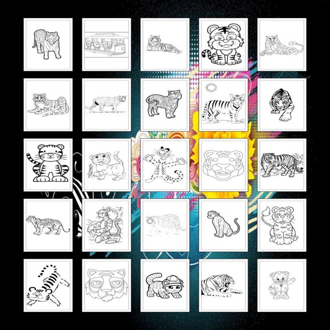 Printable Tiger Coloring Pages for Kids and Adults | 100 Pages ...
