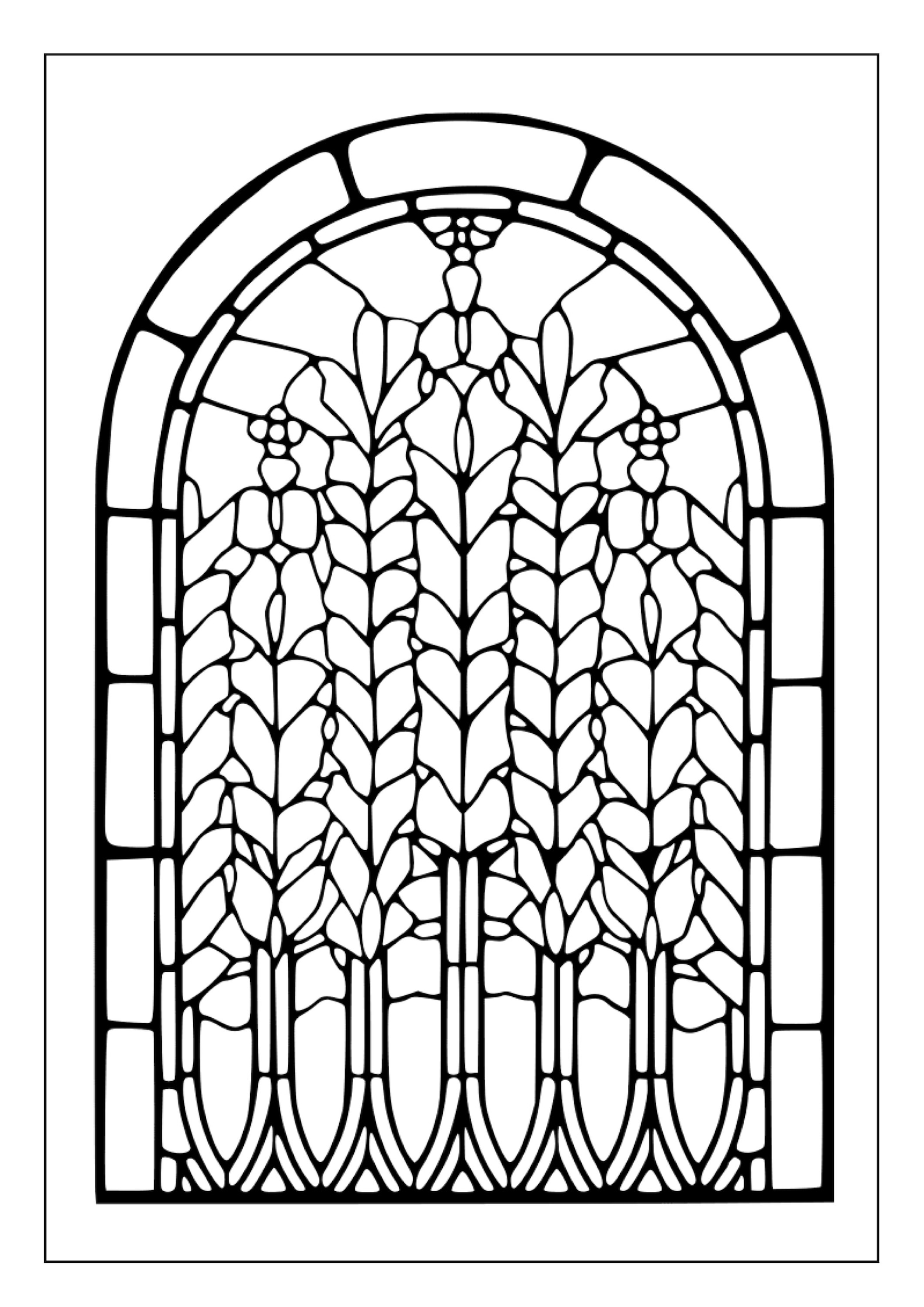 Printable Stained Glass Coloring Pages for Kids and Adults | 90 Pages ...