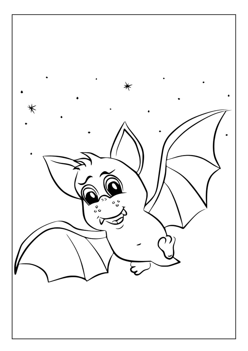 Printable Bats Coloring Pages for Kids and Adults | 95 Pages | Instant ...
