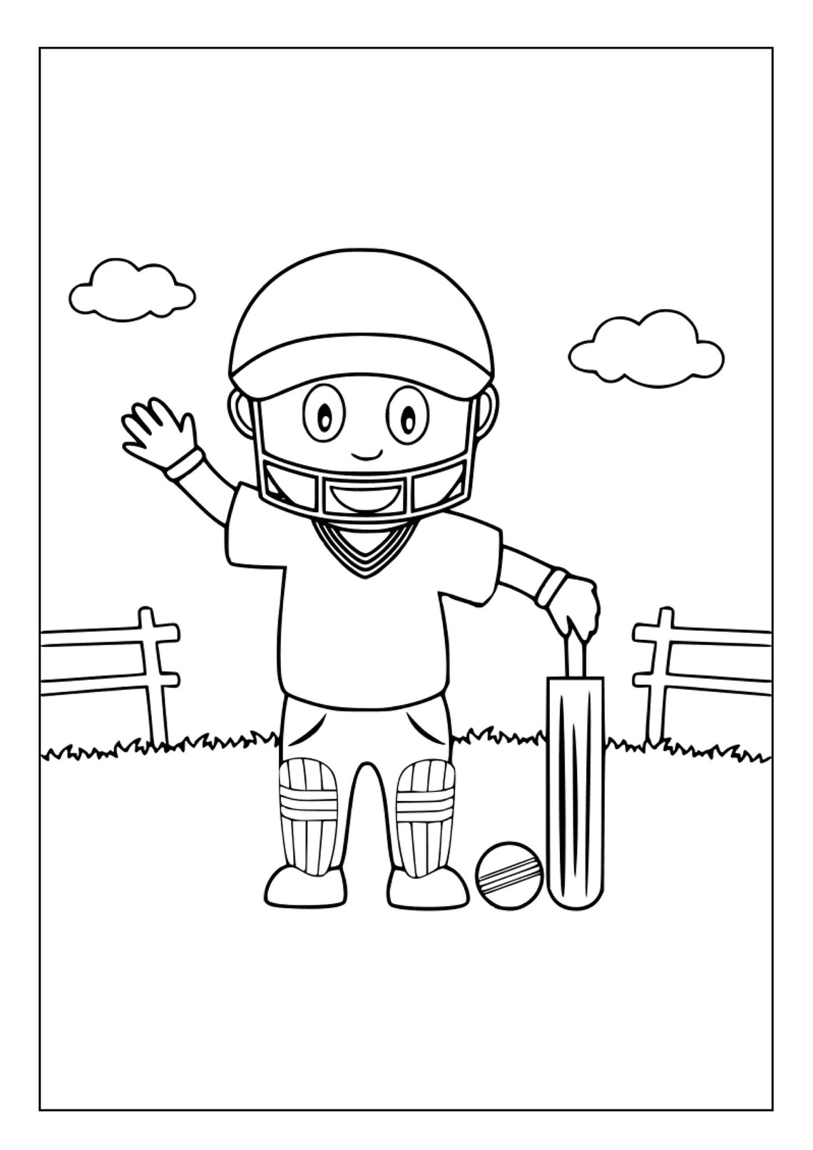 Printable Cricket Game Coloring Pages for Kids & Adults | 30 Pages ...