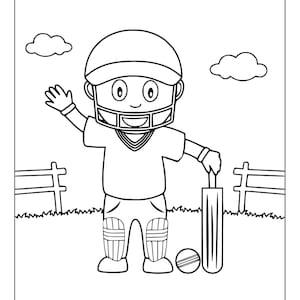 Printable Cricket Game Coloring Pages for Kids & Adults | 30 Pages ...