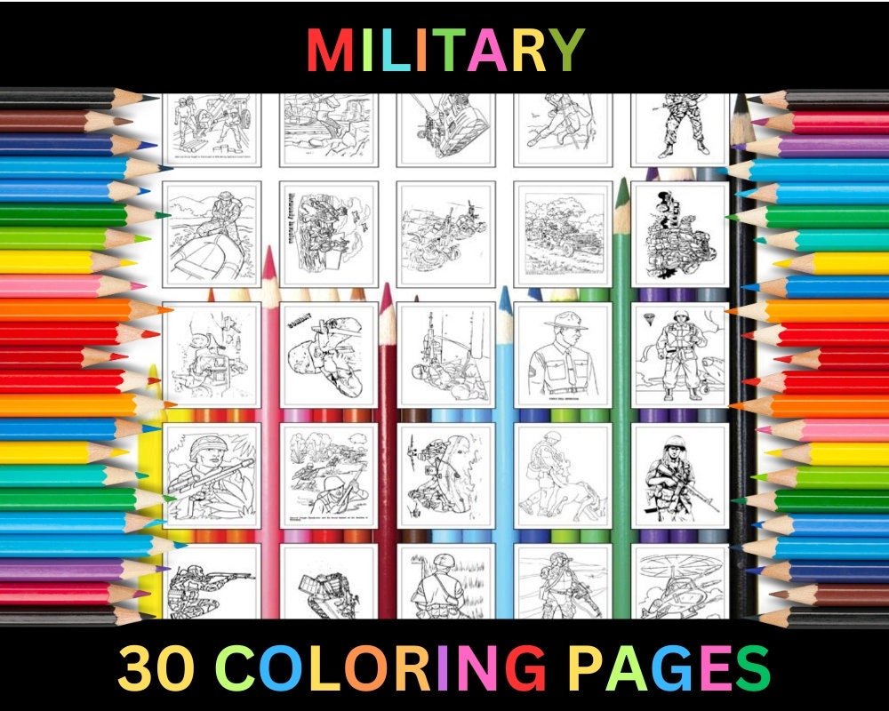 Printable Military Coloring Pages for Kids & Adults 30 Pages Instant ...