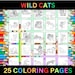 Printable Cute Wild Cats Coloring Pages for Kids & Adults 25 Pages ...