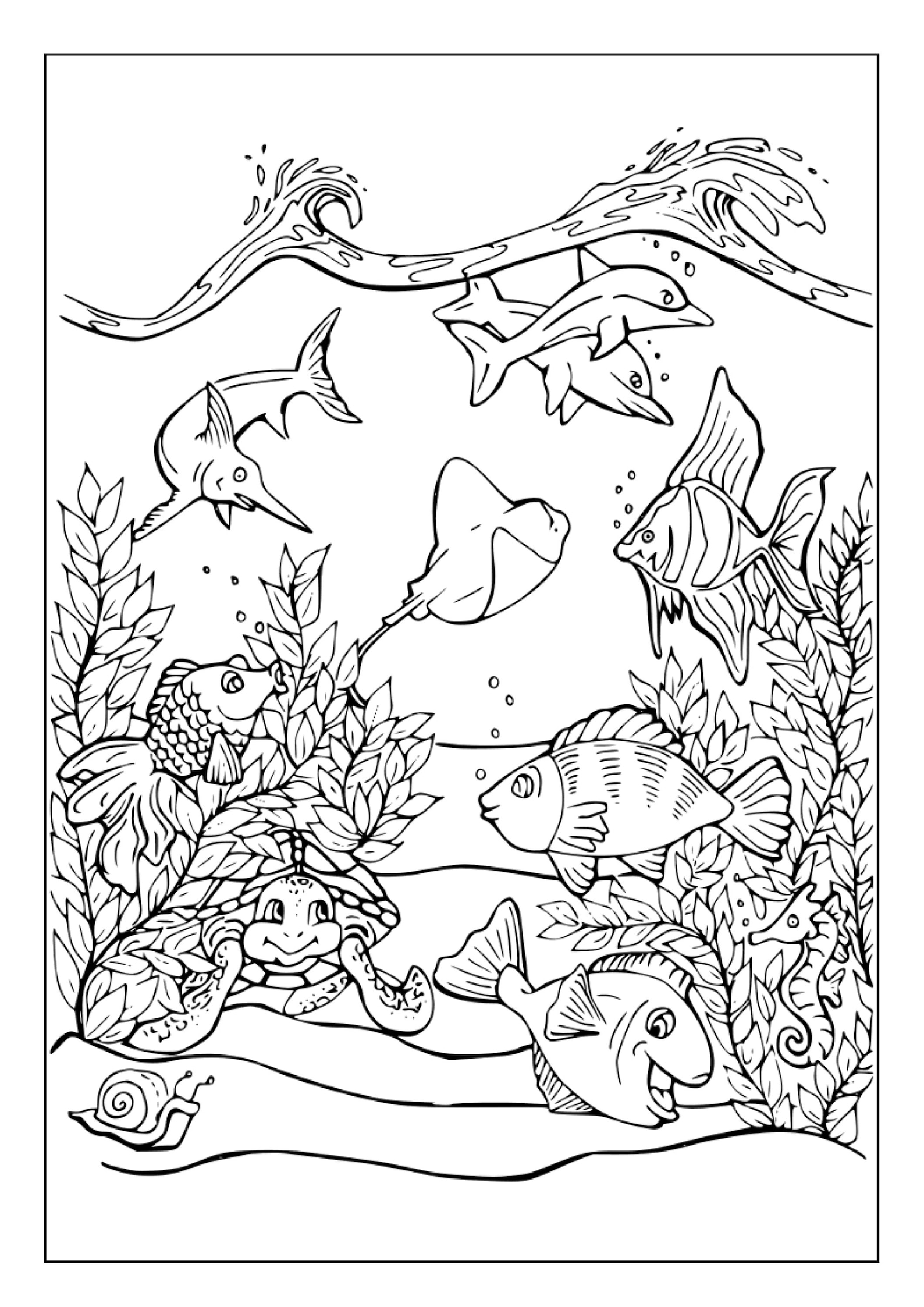 Printable Under the Sea Coloring Pages for Kids and Adults 90 - Etsy