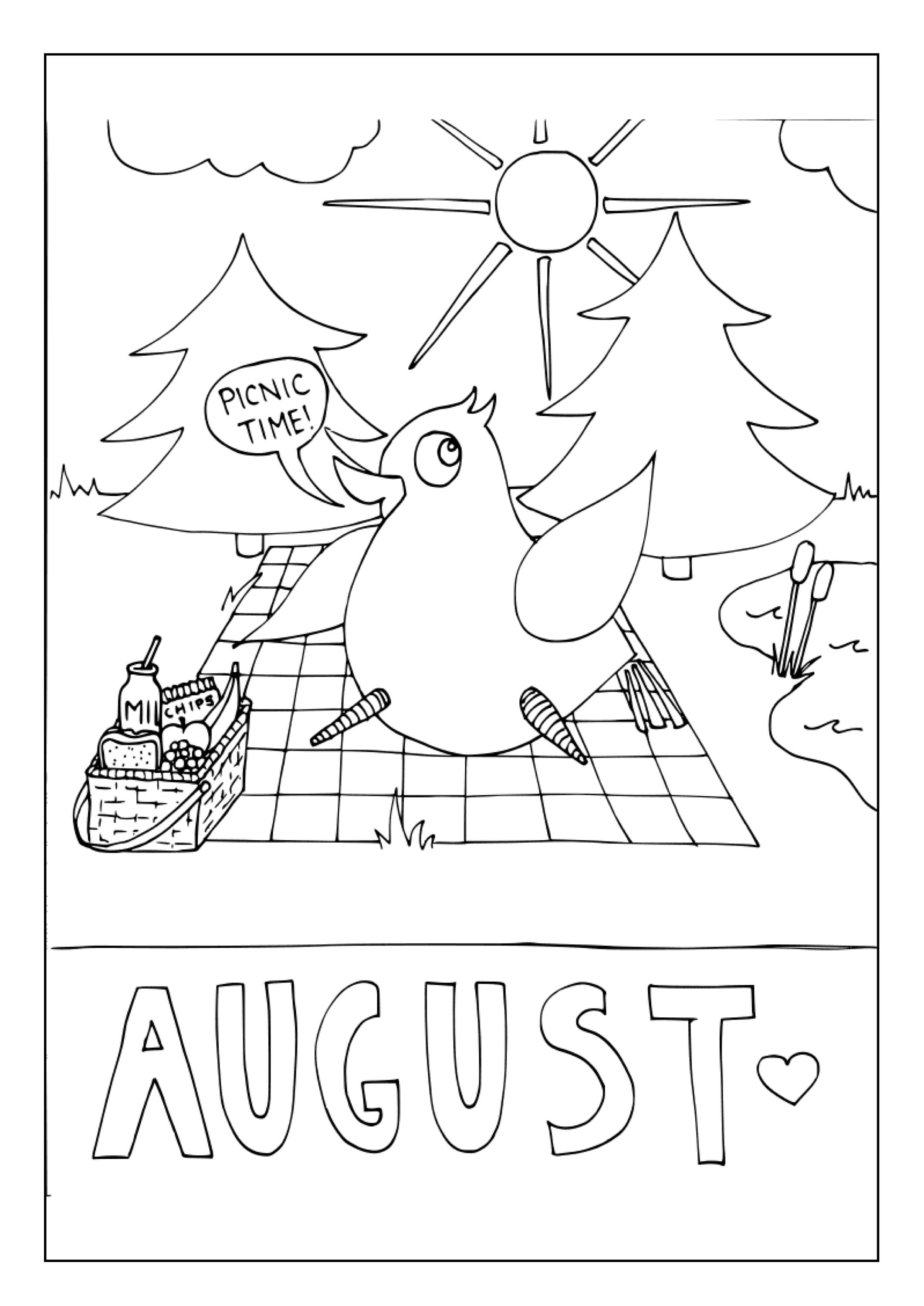 Printable August Coloring Pages for Kids & Adults | 40 Pages | Instant ...