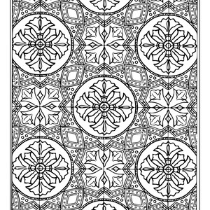Printable Tiles Coloring Pages for Kids & Adults | 30 Pages | Instant ...