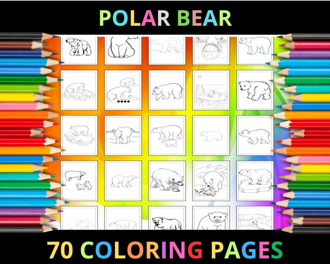 Printable Polar Bear Coloring Pages for Kids and Adults | 70 Pages ...