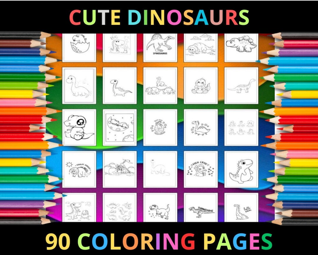 Printable Cute Little Dinosaurs Coloring Pages for Kids and Adults | 90 ...