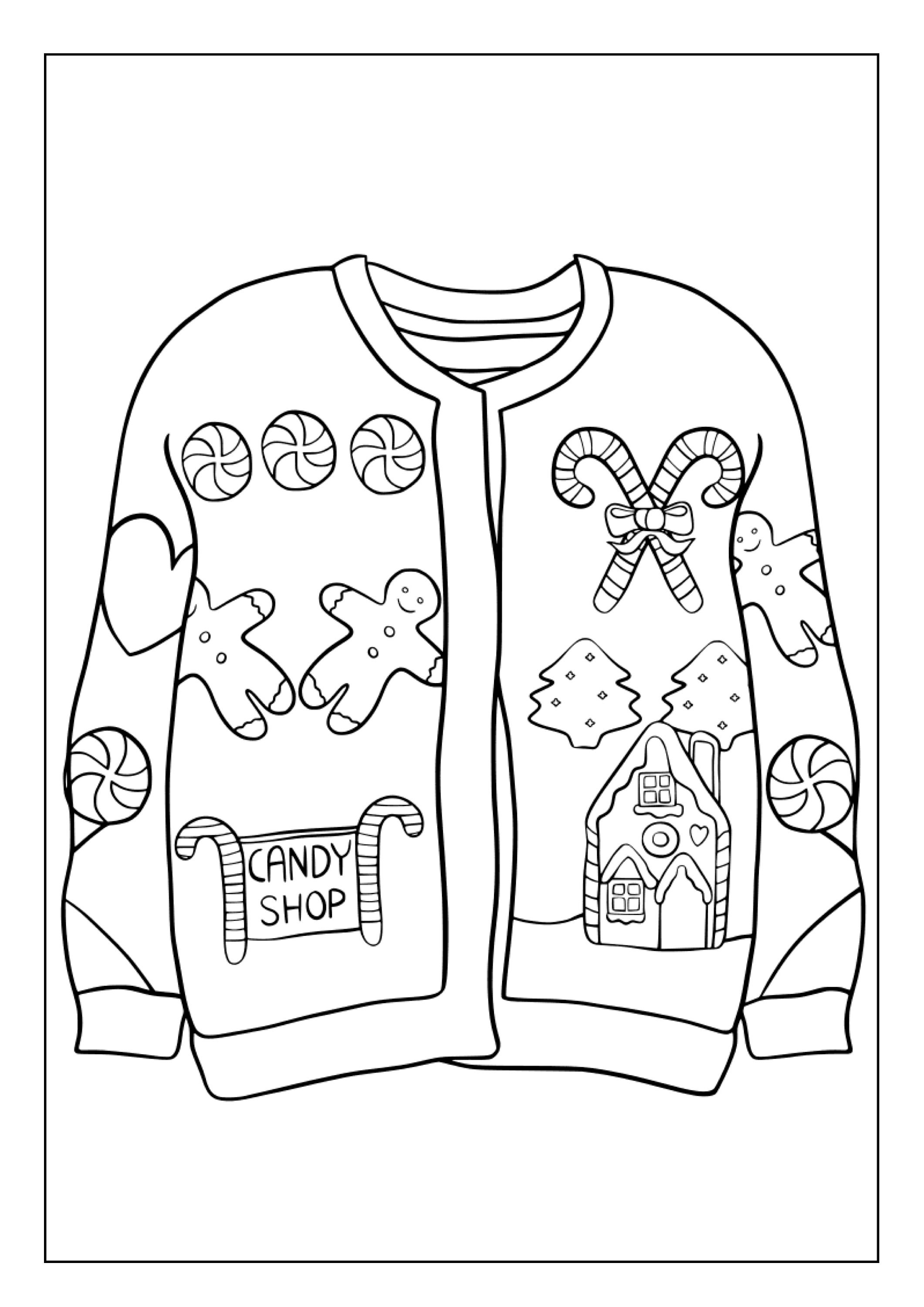 Printable Christmas Sweaters Coloring Pages for Kids & Adults | 60 ...