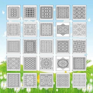 Printable Tiles Coloring Pages for Kids & Adults | 30 Pages | Instant ...