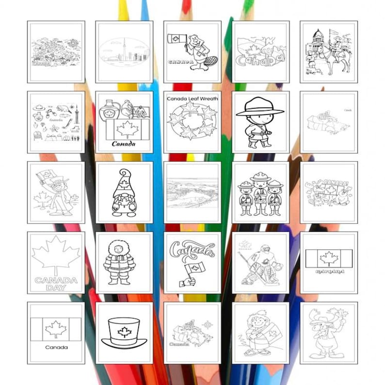 Printable Canada Coloring Pages for Kids & Adults | 60 Pages | Instant ...